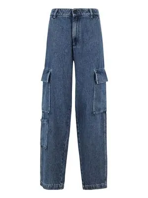 Erika Cavallini Belt-strap Cargo Jeans - Blue