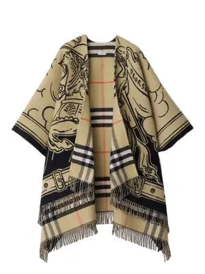 Burberry Stormy Knight Fringed-edge Cape - Sand-colored