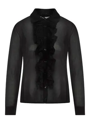 TOM FORD Ruffled Knit Shirt - Black