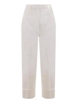 Thom Browne Rwb Stripe Wide-leg Trousers - White