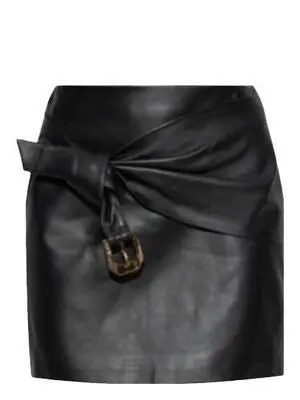 Versace Leather Mini Skirt - Black