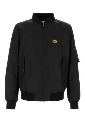 Valentino Garavani Zip-up Long-sleeve Bomber Jacket - Black