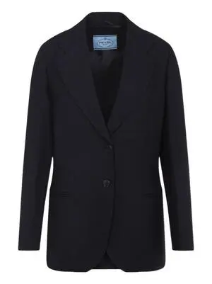 Prada Single-breasted Chevron Jacket - Blue