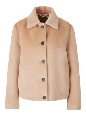 Peserico Long Sleeved Collared Coat - Camel