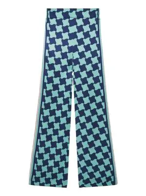 Casablanca Graphic-print Silk Trousers - Blue