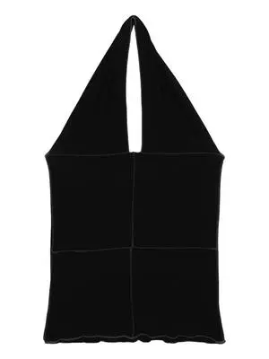 BASERANGE Sleeveless Halter Top Solid - Black