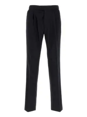 Brioni Pure Wool Pleated Trousers - Black