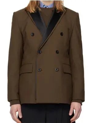 Sacai Wool Blend Suit Jacket - Brown