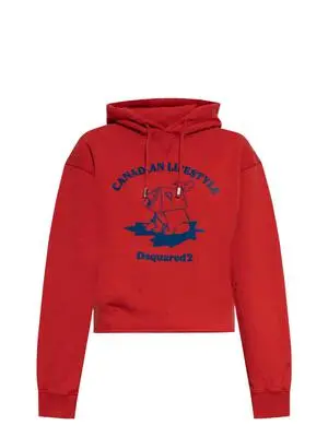 Dsquared2 Canadian Lifestyle Graphic Hoodie - Red