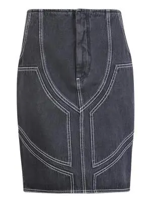 OFF-WHITE Off-White Curved Hem Denim Skirt With Logo Detail