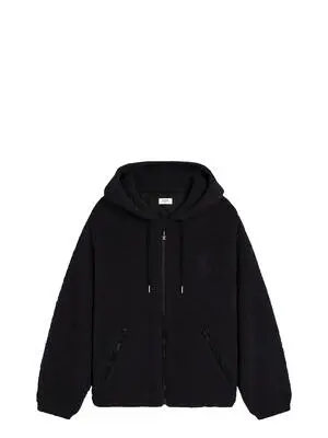 Celine Celine Hooded Jacket In Wool And Cotton Fleece Black