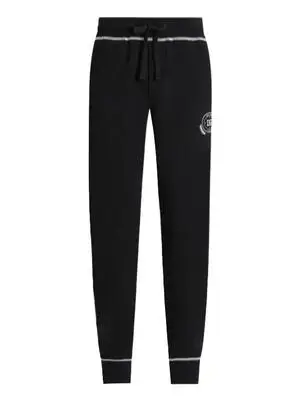 Dolce & Gabbana Dolce Gabbana Logo Embroidered Jersey Trousers - Black