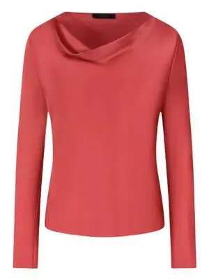 Alberta Ferretti Long Sleeve Cowl Neck Blouse - Red