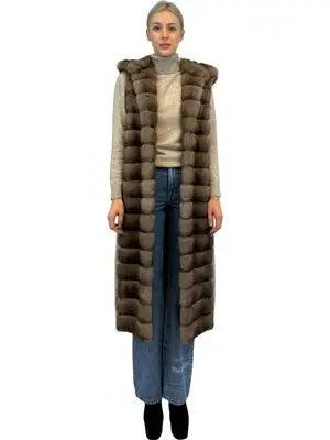 LISKA Hooded Fur Cape - Multicolor