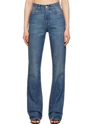 Coperni High Waist Button Jeans - Blue