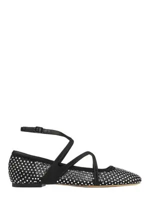 JIMMY CHOO Astoria Flat Embellished Ballerina Shoes - Black