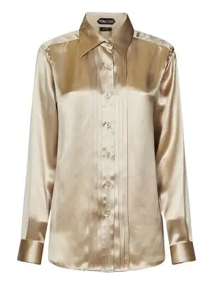 TOM FORD Long-sleeved Lapel Shirt - Nude