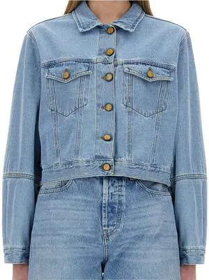 ALYSI Classic Button-up Denim Jacket - Blue