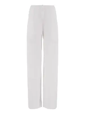 FERRAGAMO Rope Detail Wide-leg Trousers - White