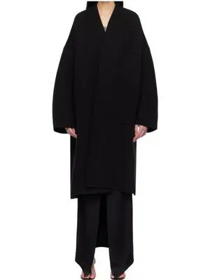 TOM FORD Sculptural Interlock Wool Blend Long-sleeved Coat - Black