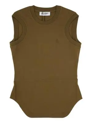 Attico Sleeveless Crewneck Tank Top - Brown