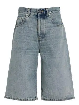 HAIKURE Denim Shorts With Belt Loops - Gray