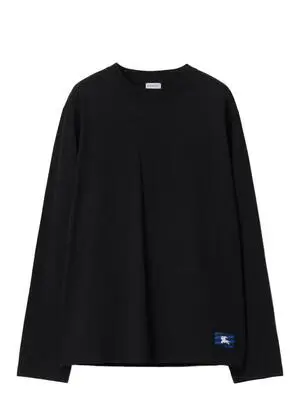 Burberry Logo-detailed Long-sleeved Crewneck T-shirt - Black