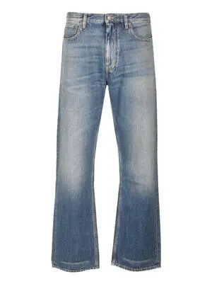 Valentino Garavani Logo Patch Straight Leg Jeans - Blue
