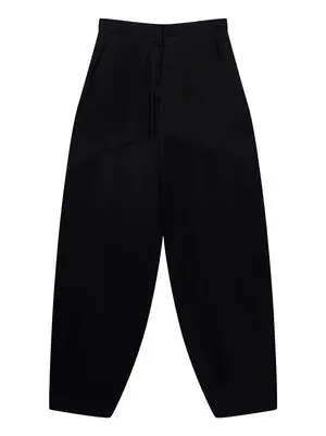 Stella McCartney Decorative Stitch Tapered Satin Trousers - Black