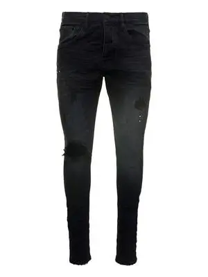PURPLE BRAND Ripped Detail Jeans - Black