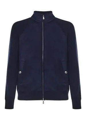 Eleventy Ribbed Knit Jacket - Black