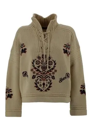 Etro Embroidered Lace-up Sweater - Multicolor
