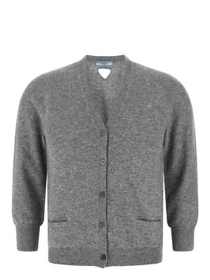 Prada Cashmere V-neck Cardigan - Grey
