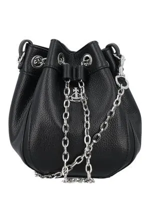 VIVIENNE WESTWOOD Orb Plaque Chained Bucket Bag - Black
