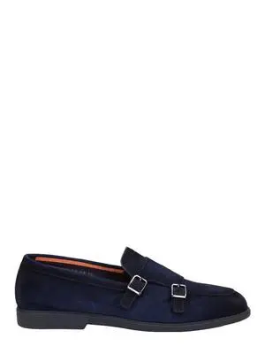 Santoni Double-buckle Monk Strap Loafers - Black