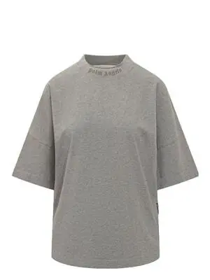 Palm Angels Embroidered Logo T-shirt - Gray