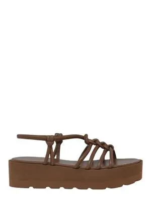 GIANVITO ROSSI Platform Sandals With Strappy Design - Brown