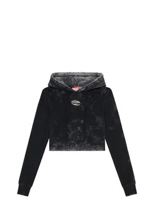 DIESEL® Cropped F-slimmy-hood-p5 Hoodie - Black