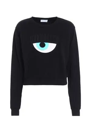 CHIARA FERRAGNI Chiara Ferragni Round-Neck Long-Sleeve Hoodie With Eye Embroidery