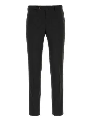 PT TORINO Tailored Straight Leg Trousers - Black