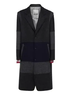 Valentino Garavani Patchwork Single-breasted Coat - Black