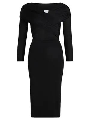 PATOU Patou Draped Wrap Long-Sleeve Dress