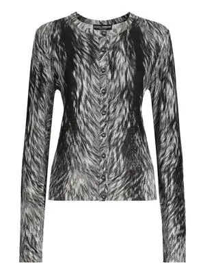 Dolce & Gabbana Fur-print Knit Cardigan - Ash