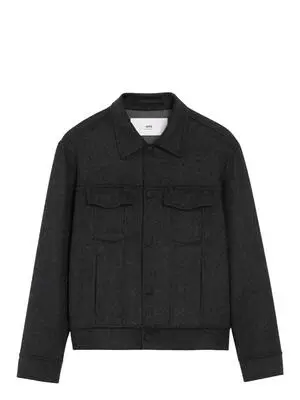 Ami Press-stud Fastening Jacket - Anthracite/gray