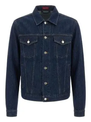 Gucci Denim Jacket With Logo Buttons - Black