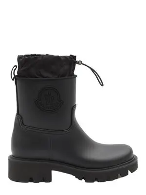Moncler Kickstream Logo Patch Rain Boots - Black