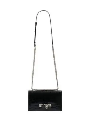 Alexander McQueen Jewelled Satchel Crossbody Bag - Black