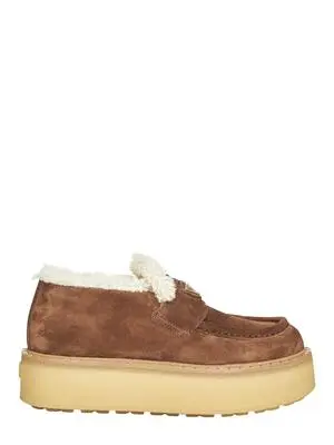 Prada Round Toe Platform Loafers - Cocoa Brown
