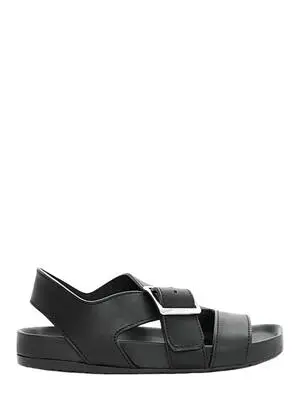 Loewe Ease Buckle Sandal In Vegetal Calfskin - Black