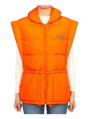 Isabel Marant Étoile Sleeveless Puffer Vest With Logo Patch - Orange